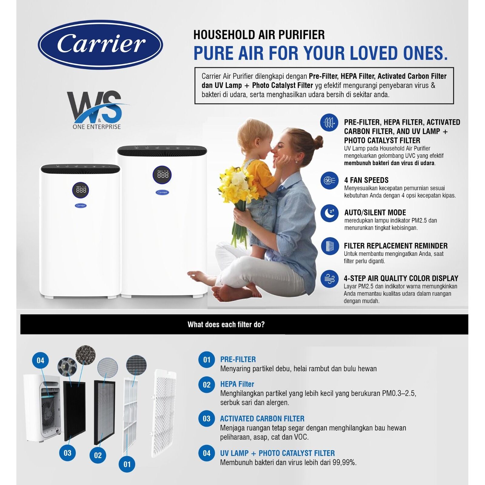 All Products :: Carrier AP2006 Hepa filter +Carbon Filter